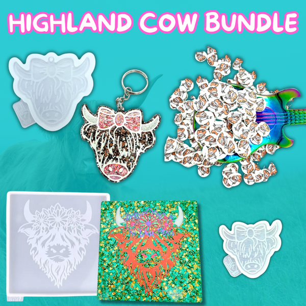 Highland Cow Mold and Polymer Clay Bundle - Resin Rockers