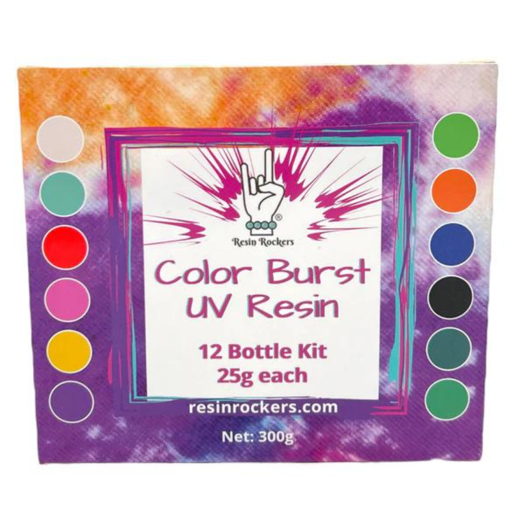 Color Burst ORIGINAL UV Resin Hard Type 12-Bottle Kit - Resin Rockers