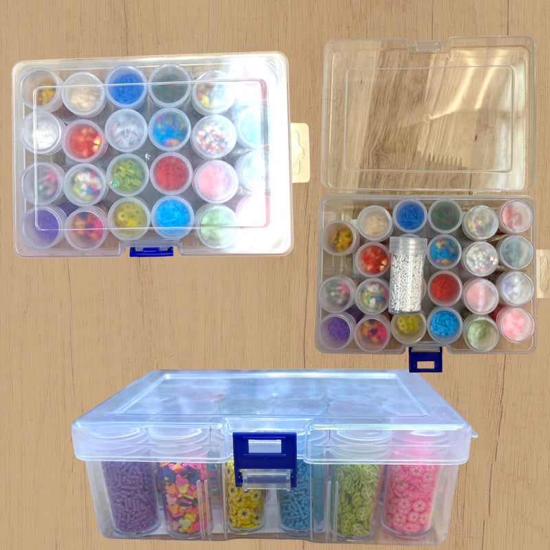 24 Tube Compartment Container Crafting Organizer Box - Resin Rockers