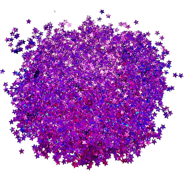 Light Purple Mini Stars Holographic Glitter Shapes - Resin Rockers