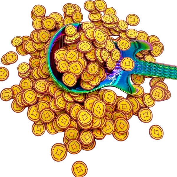 Gold Coin Polymer Clay Pieces - Resin Rockers