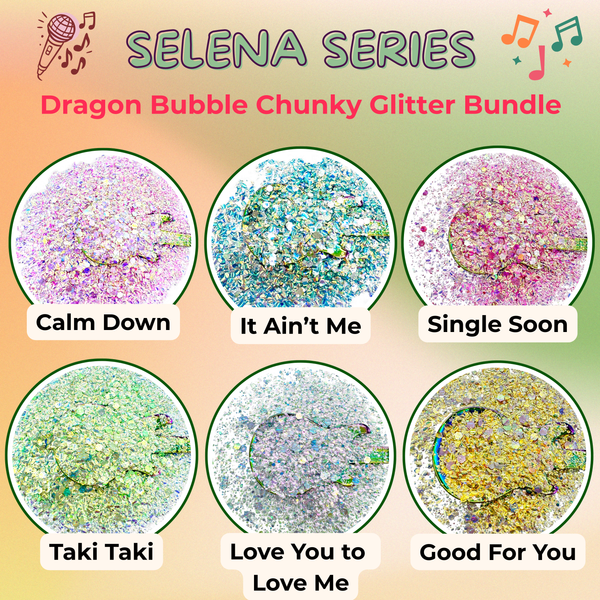 Selena Series Dragon Bubble Chunky Glitter Mix Bundle - Resin Rockers