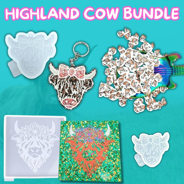 Highland Cow Mold and Polymer Clay Bundle - Resin Rockers