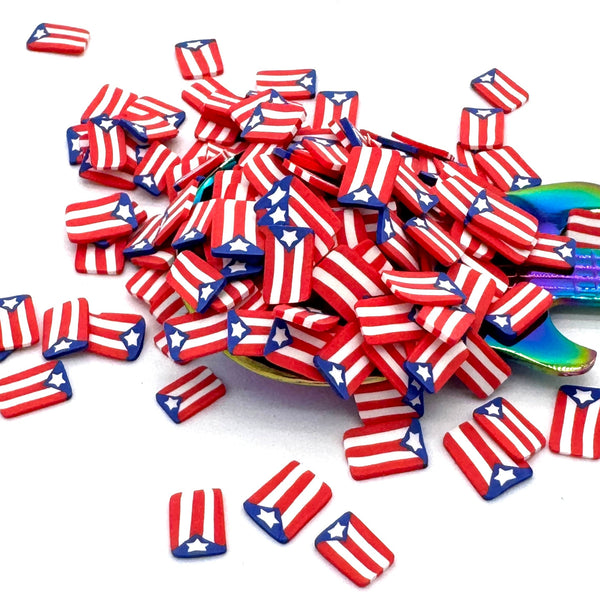 Puerto Rican Flag Polymer Clay Pieces - Resin Rockers