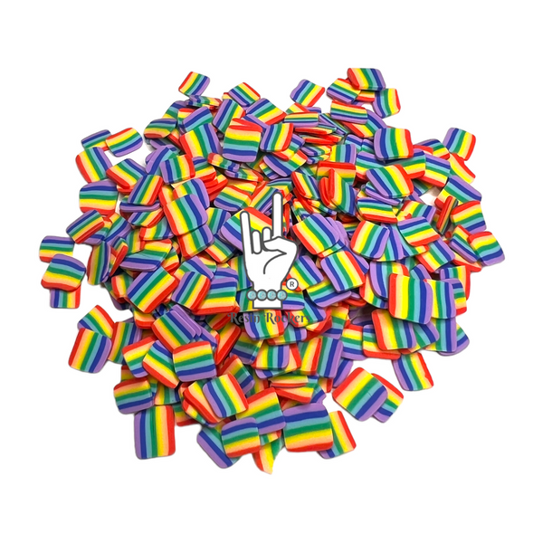 Rainbow Pride Flag Polymer Clay Pieces - Resin Rockers