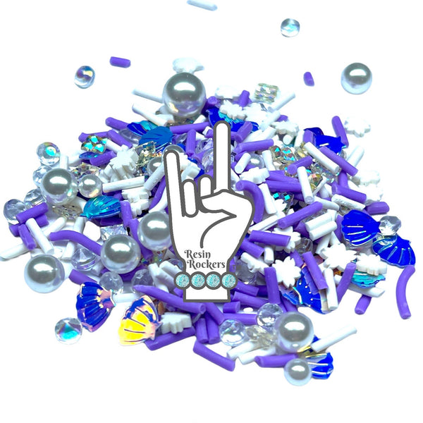 Lilac Seashell Polymer Clay Mega Mix Shaker Filler - Resin Rockers