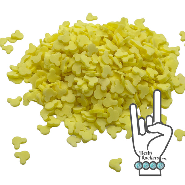 Yellow Mouse Head Polymer Clay Pieces - Resin Rockers