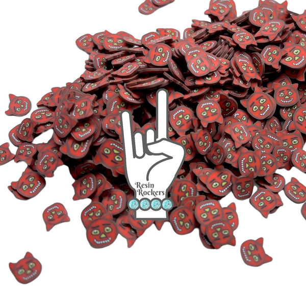 Red Devil Polymer Clay Pieces - Resin Rockers